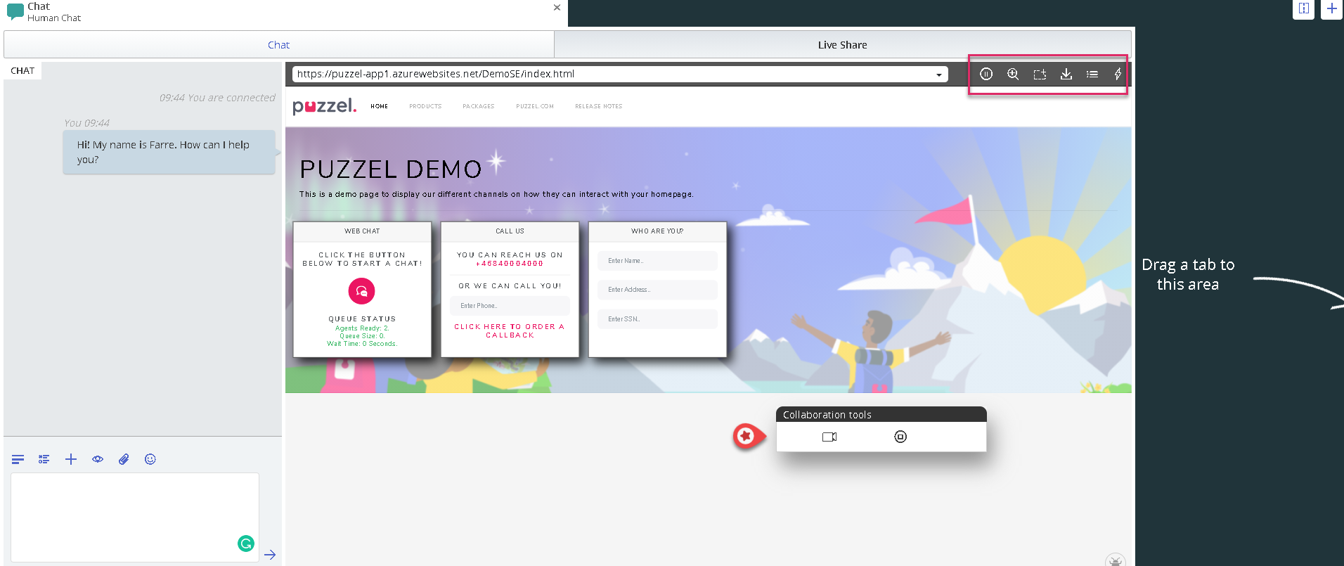 Live Share and Screen share | Puzzel Help Centre